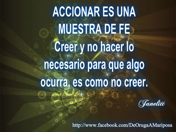 CREADAS A IMAGEN DE DIOS: FE ES ACCION