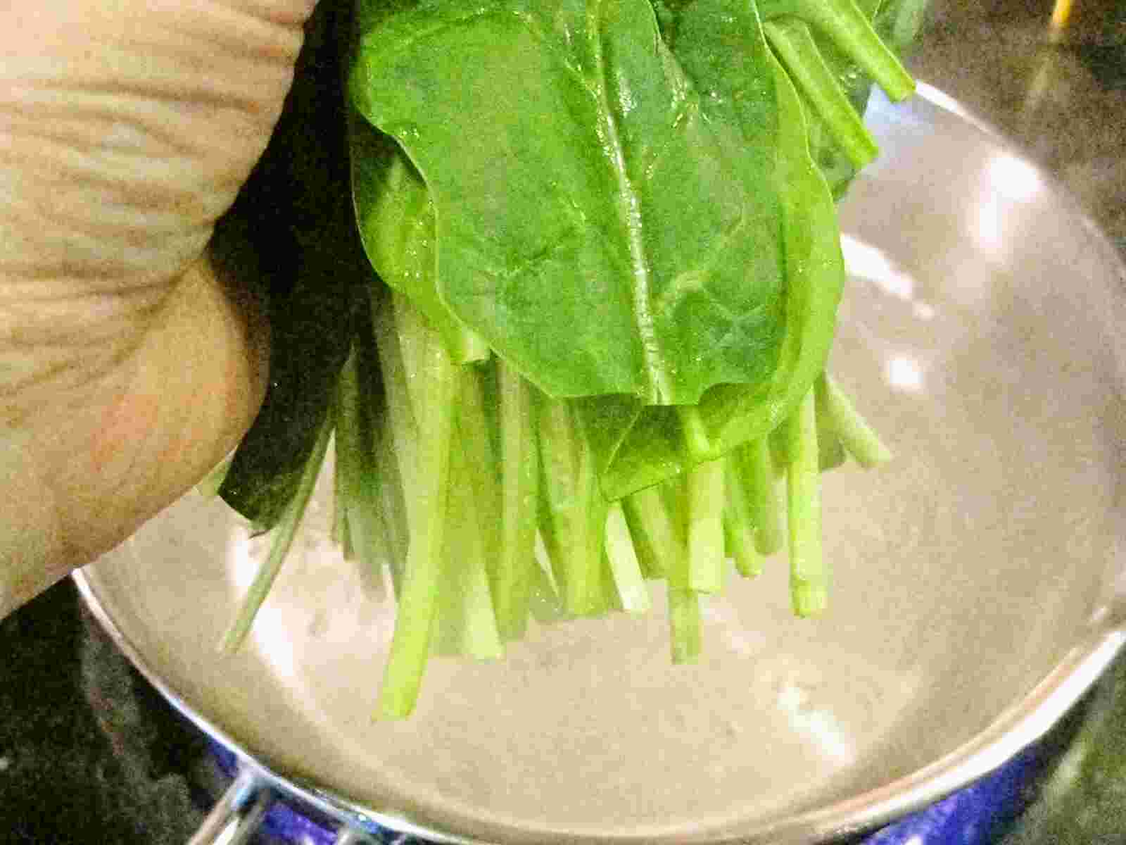 Recipes for Tom: Horenso to yaki-shiitake no remon-bitashi / lemon ...