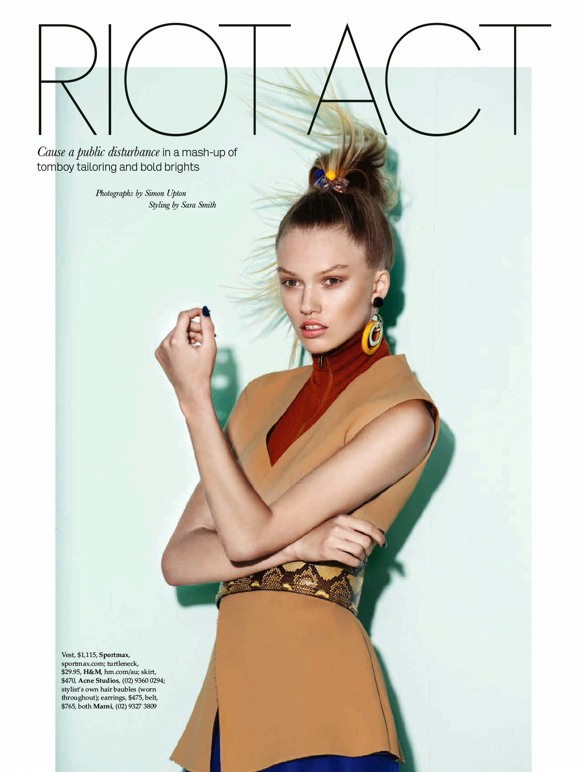 Duchess Dior: "Riot Act" by Simon Upton for ELLE Australia September 2015