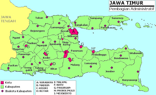 Peta Jawa Timur Lengkap Beserta Keterangan dan Gambarnya - SITUS ILMUKU