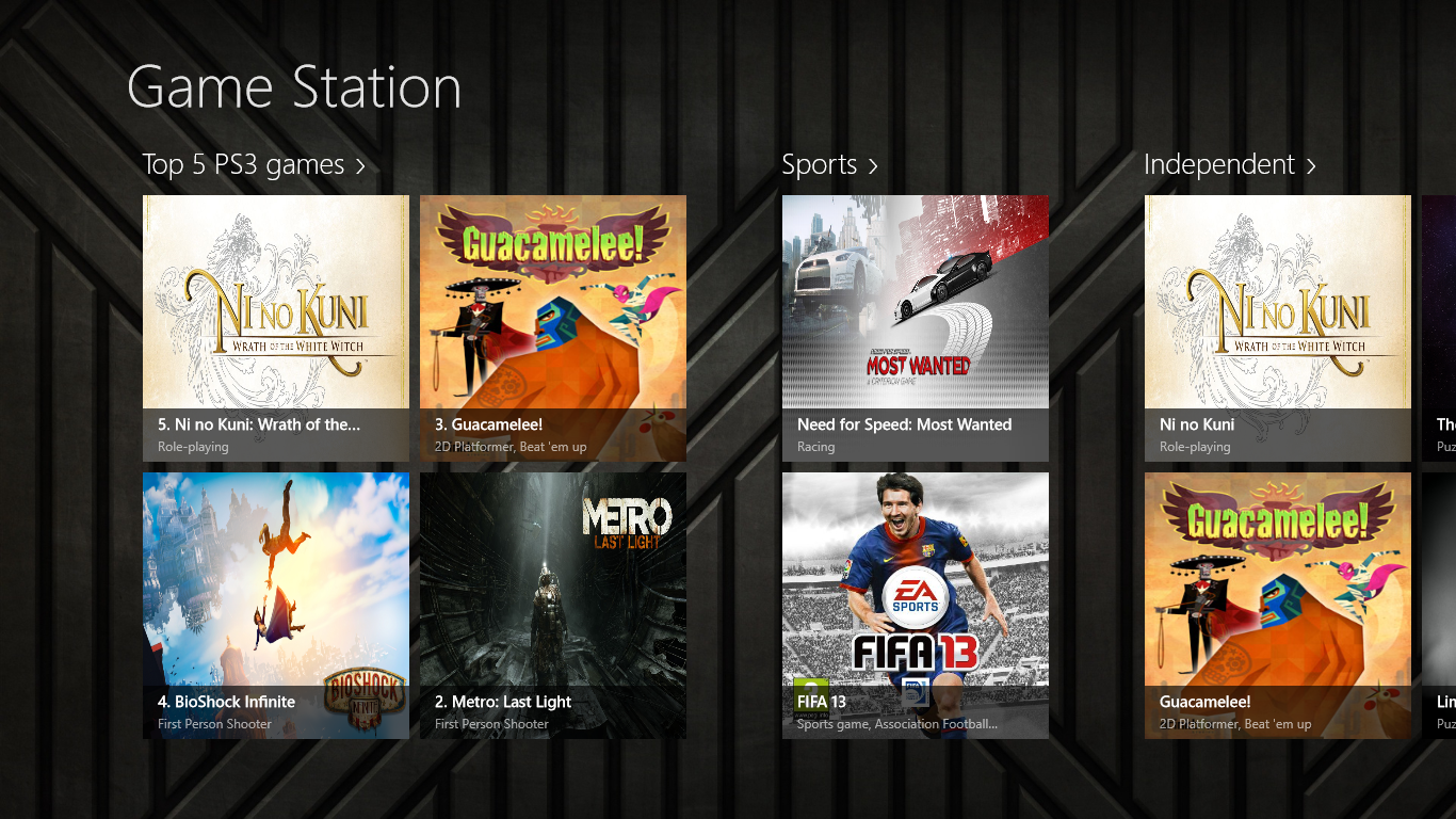 Everything,Everyday and Everywhere: Game Station - a Windows 8 App