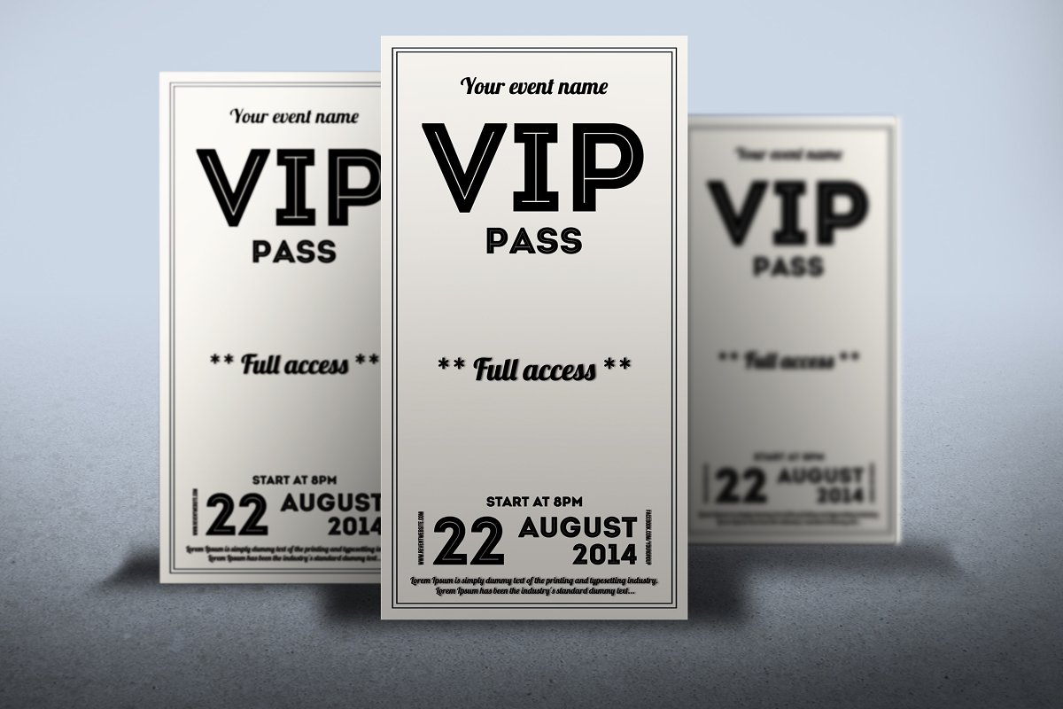 60+ Best VIP Pass Card Templates | Free & Premium