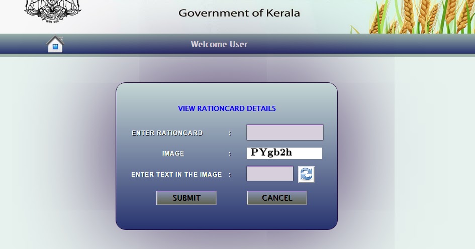 KERALA GOVERNMENT: View and Update Ration card details upto 28-08-2015
