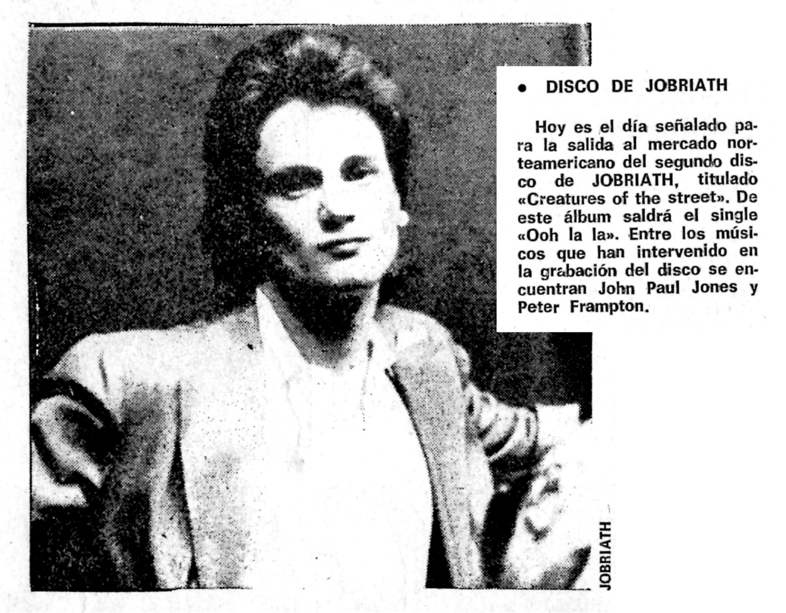 Lansure's Music Paraphernalia: JOBRIATH | Press Kits | Memorabilia