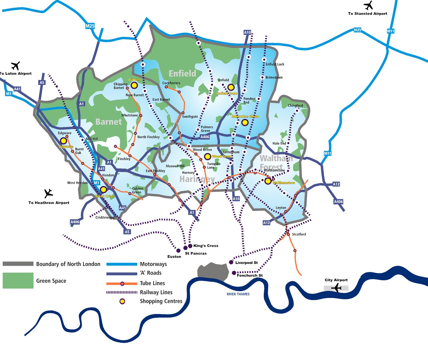 Waltham Forest Map Region Political | Map of London Political Regional