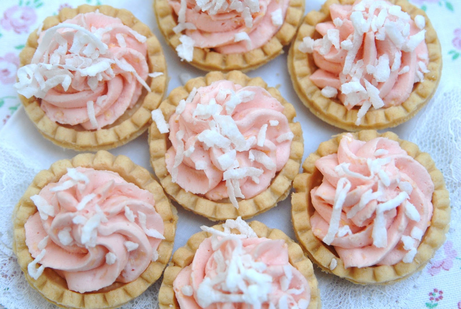 Pink Piccadilly Pastries: 5 Minute Pink Coconut Tarts