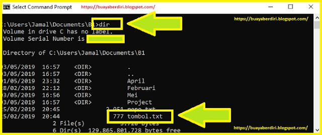 Cara membuka file di CMD Windows 10