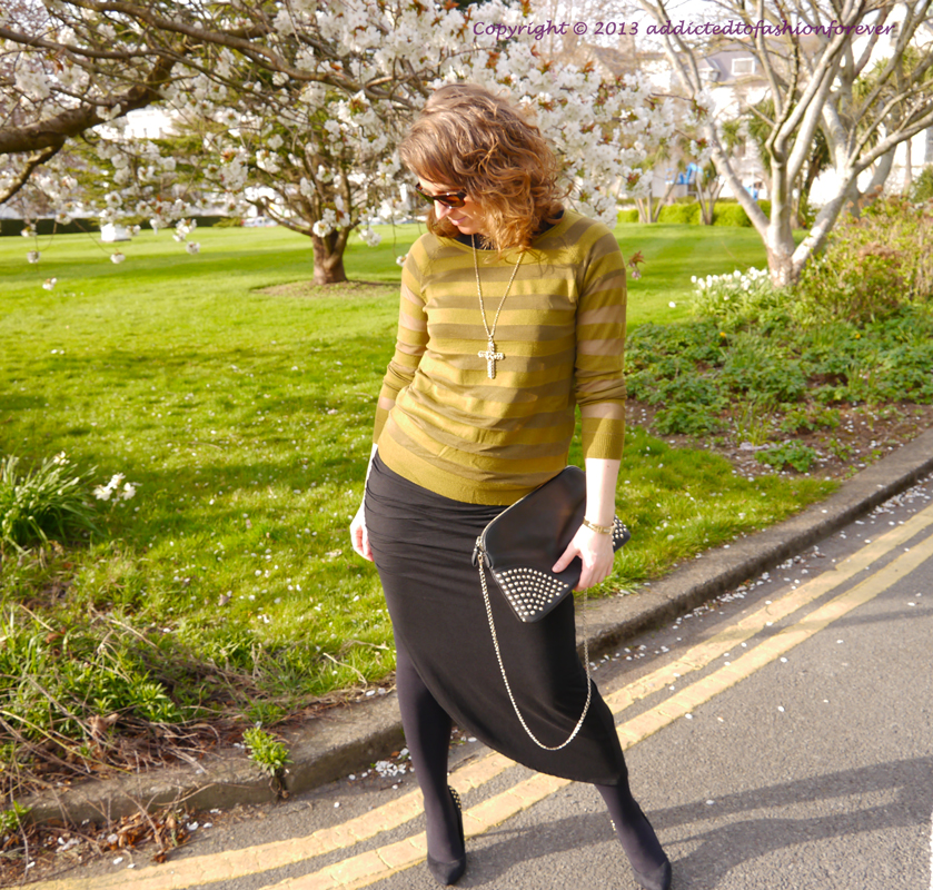 Striped, mesh, olive jumper | Addicted To Fashion Forever