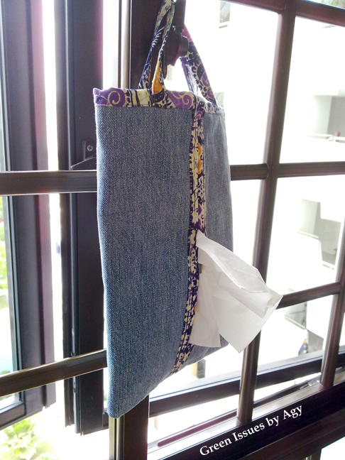 Old jeans into a tissue holder - Green Issues by Agy