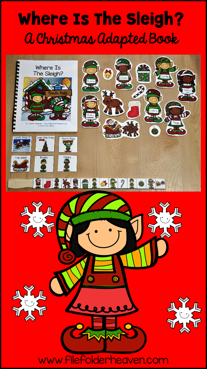 File Folder Heaven Blog: "Where Is the Sleigh?" Christmas Adapted Book