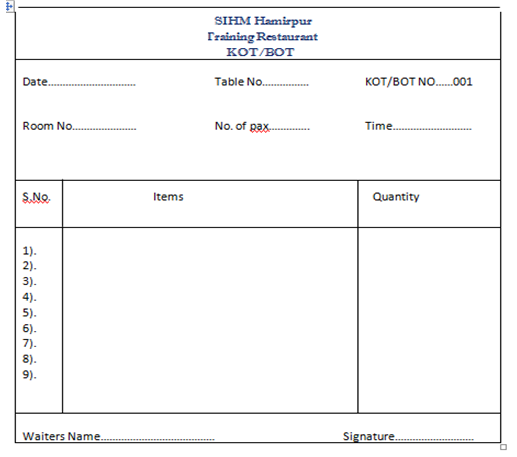 Food & Beverage Service: Sales Control System
