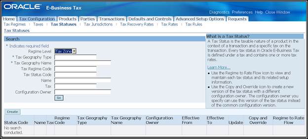 Oracle Applications: eBTax - Oracle eBusiness Tax Configurations