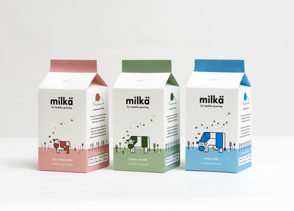 milkä, 3 stage babies milk carton design by Christian Ashton