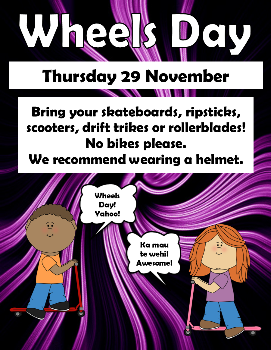 Room 1 - Halcombe School: Wheels Day
