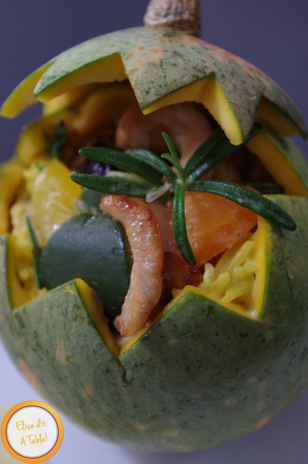 Surprise de potiron et ses petits légumes