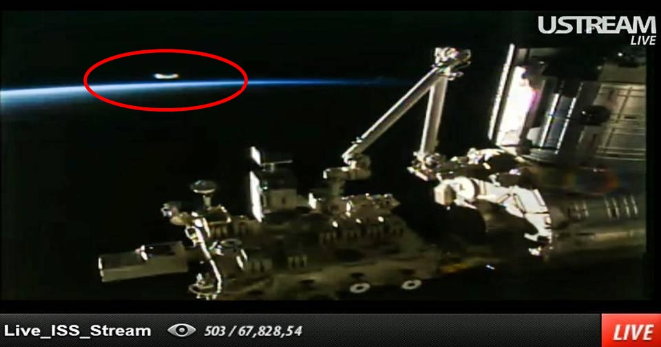 Real huge UFO ‘alien spacecraft’ caught on ISS Live Feed