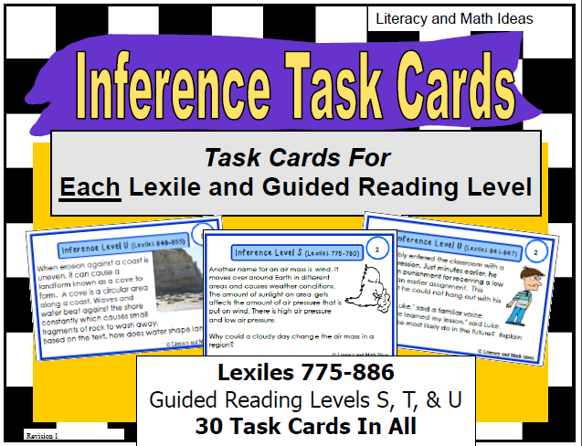 Literacy & Math Ideas: Task Cards for Early Finishers