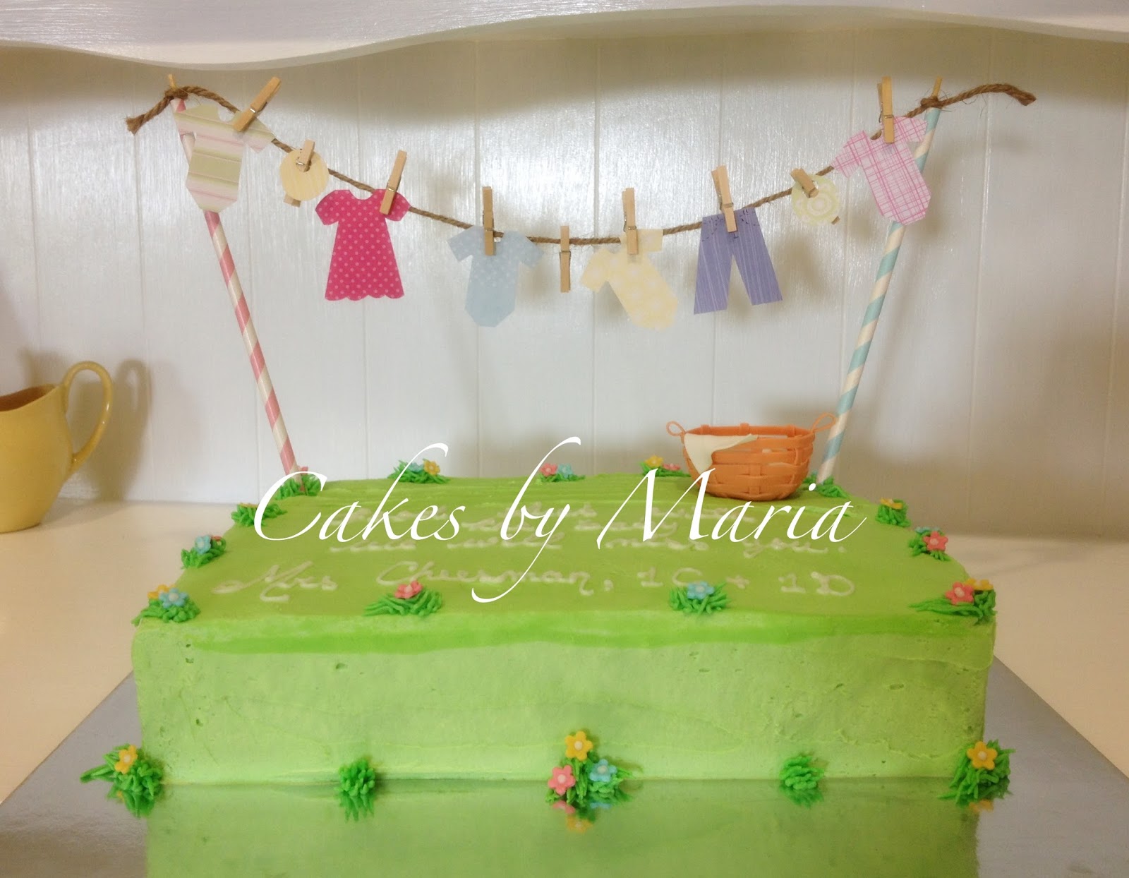 Cakes by Maria: Clothesline Baby Shower Cake