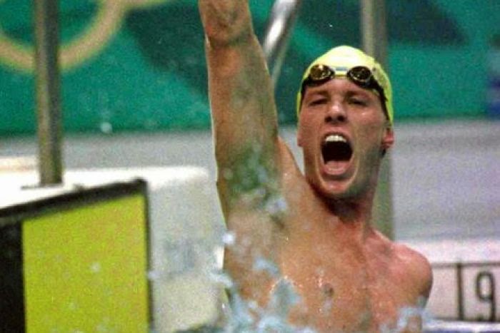 Male Athletes World: Swimming: Australia's Kieren Perkins celebrating ...