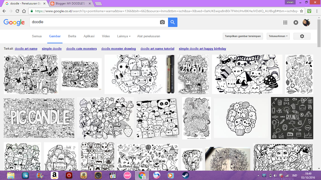 Gambar Doodle Art Dengan Warna