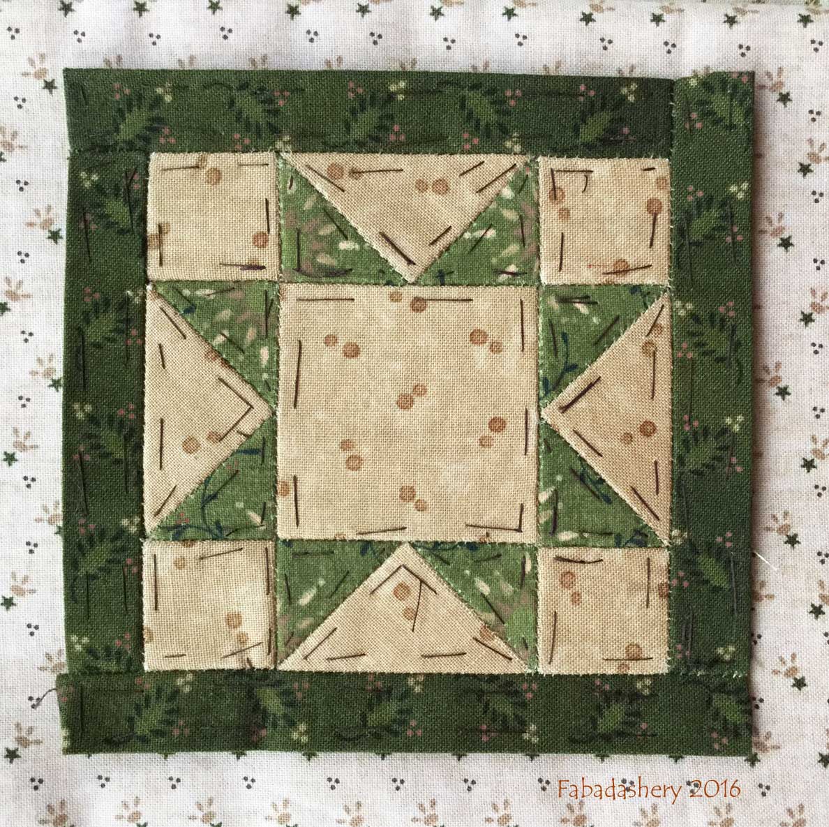 Fabadashery: Dear Jane Quilt - Block F7 Star Struck