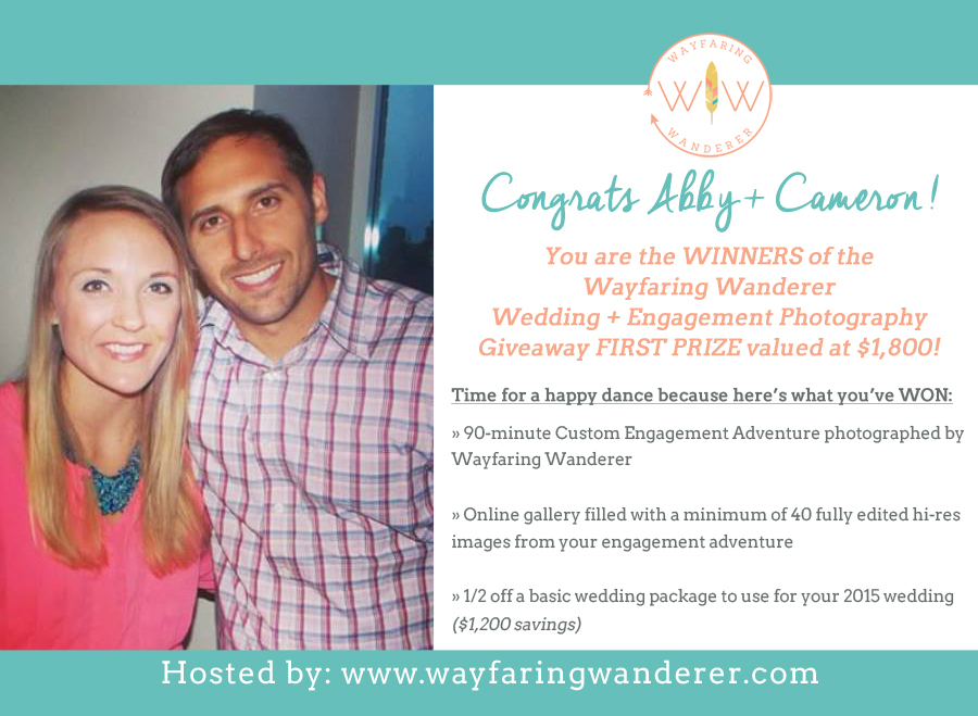 Wayfaring Wanderer: Wedding + Engagement Photography Giveaway WINNER ...