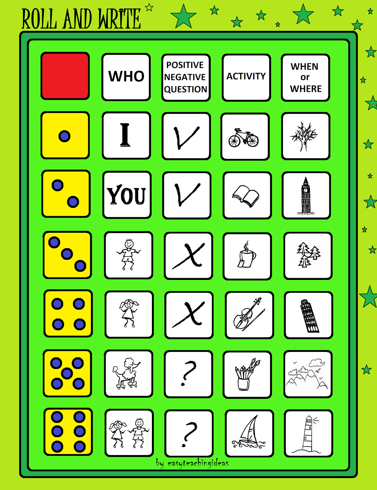 moje pomysły jak ...: Let's roll and write