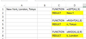 MS Excel Tutorials: Left, Right, Mid