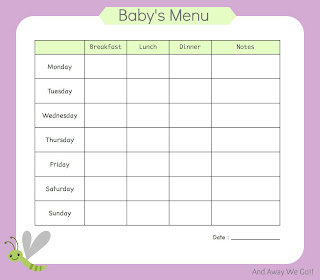 and away we go!: Menu Planning for Baby...