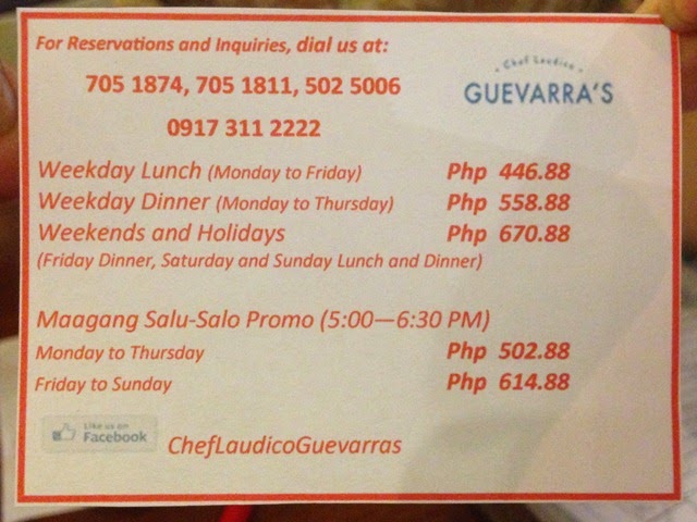 ERICJAZ FOODIES: GUEVARRA'S BY CHEF LAUDICO