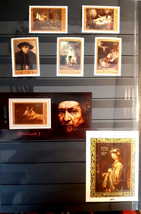 Stamps and albums for sale: Hermitage paintings stamps