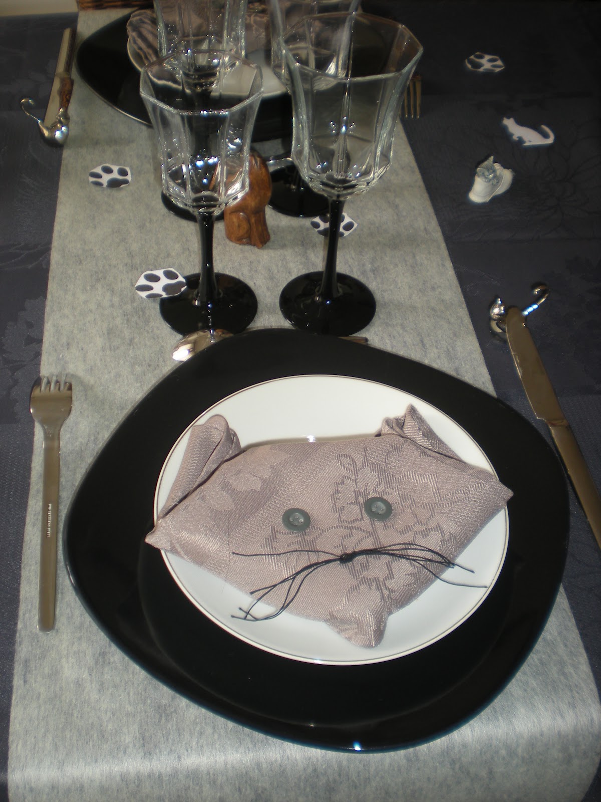 Déco de table à thèmes: Déco de table thème "Le Chat"