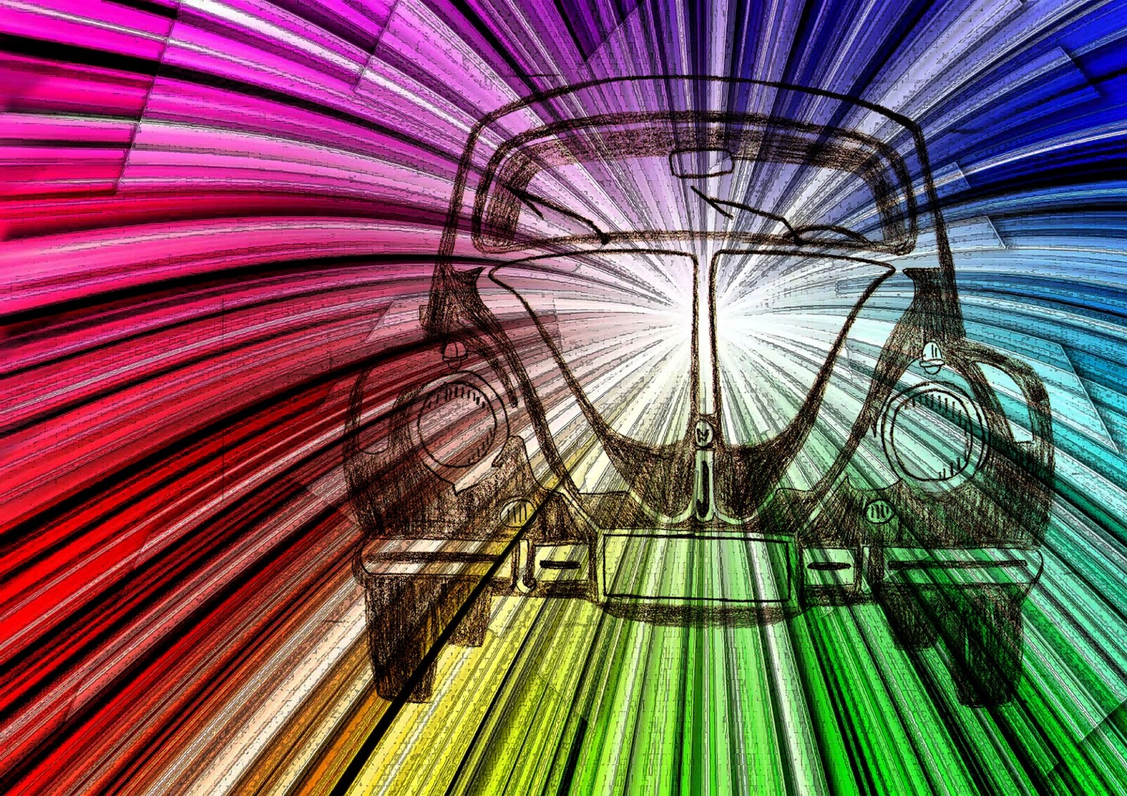 Monsoon Arts and Photography: For Sale: Rainbow VW Beetle