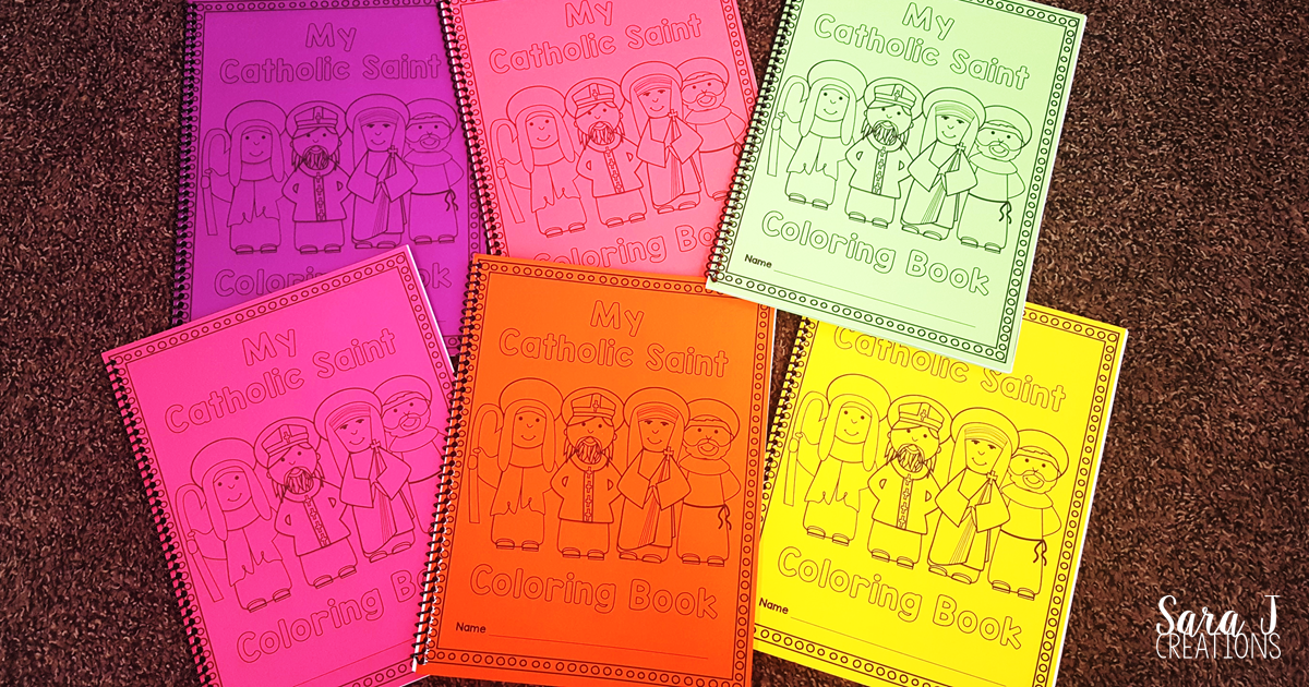 Catholic Saints Coloring Books | Sara J Creations