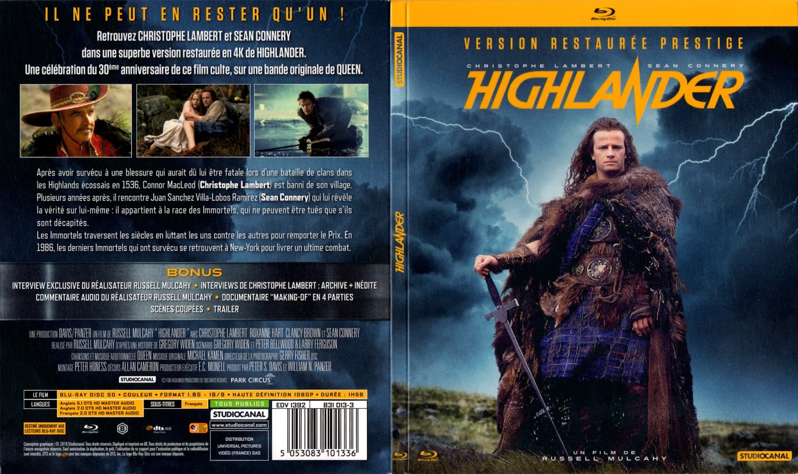 BLU-RAY JAQUETTES BLU-RAY: Highlander