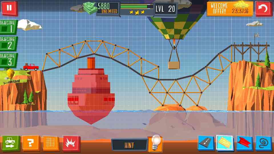 Build a Bridge Level 1-30 Solved, 3 Star Walk Through - Gamers Amatir