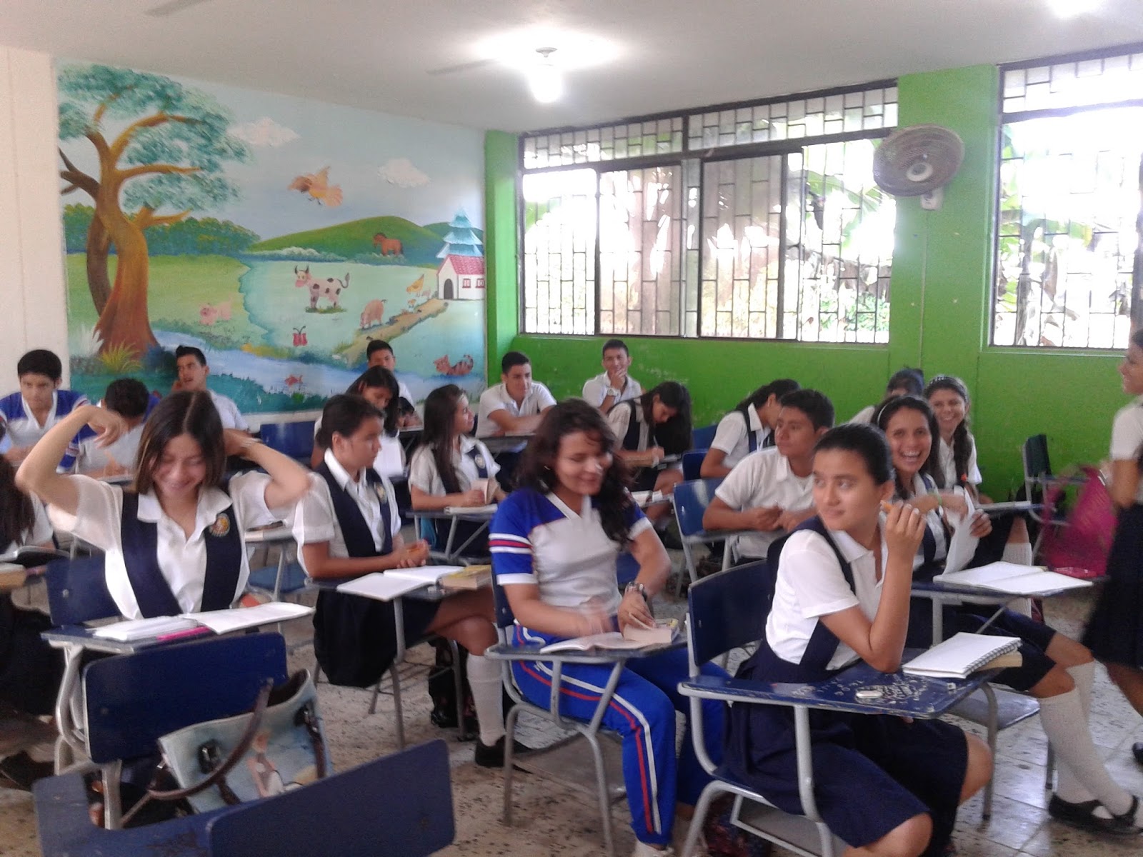 Some photos in classroom with students from 11th grade