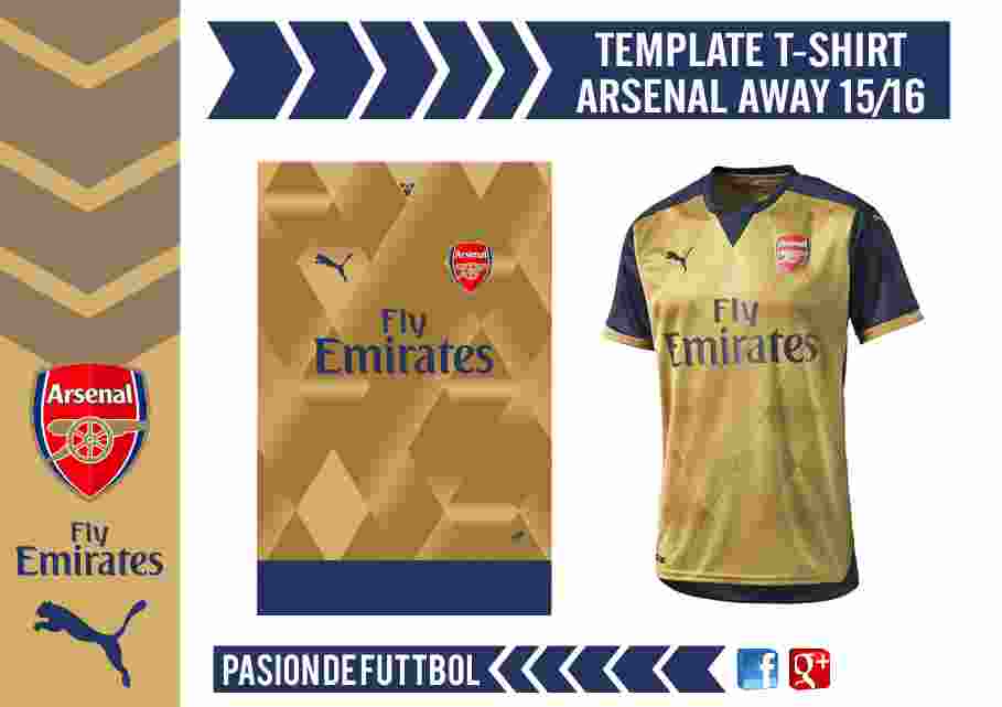 Diseños, Vectores y Templates para Camisetas de Futbol: ARSENAL AWAY 2015