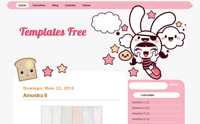 Girls Blog Cute: Layout Kawaii Grátis para Baixar