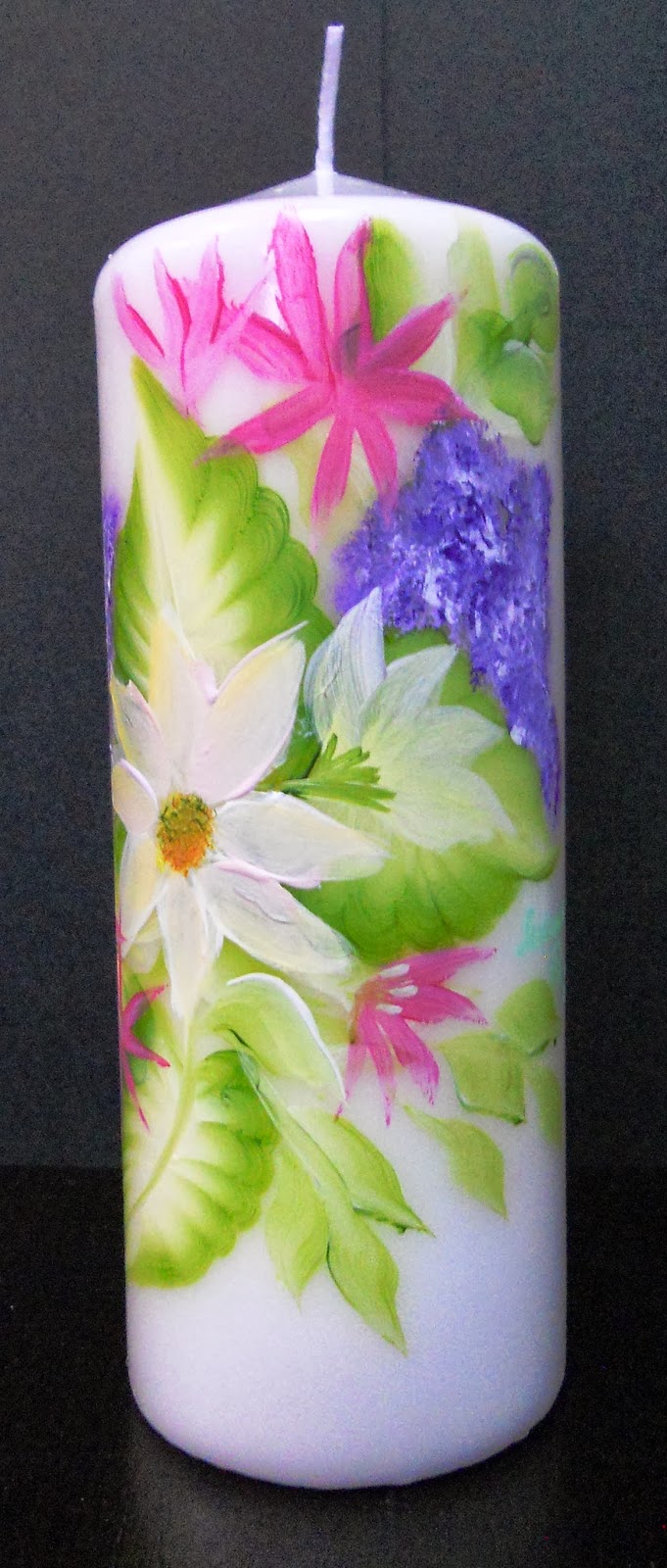 COSEPEGACORTA: VELAS PINTADAS A MANO: Bouquet Floral