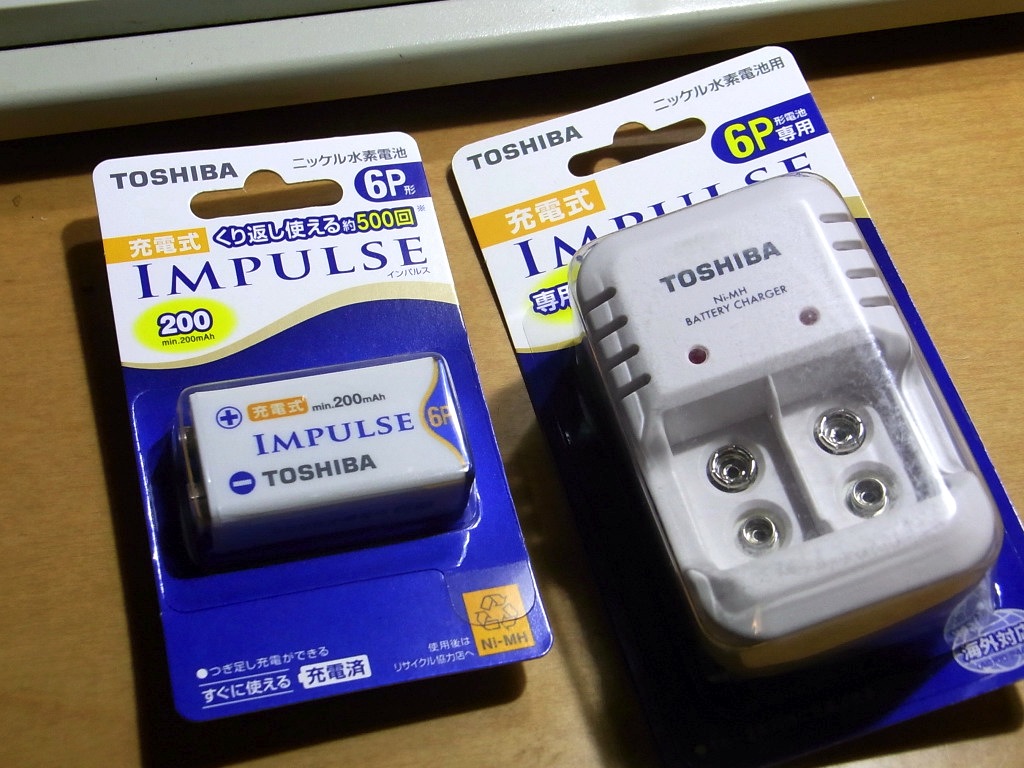 卓上オーディオ (Tabletop Audio): 東芝 ニッケル水素電池充電式インパルス 006P 9V充電池も