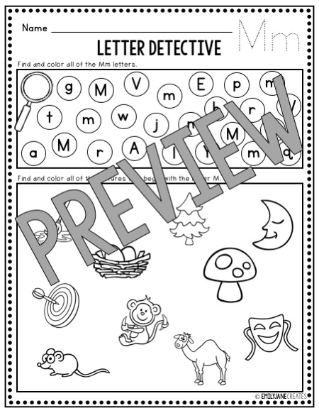 Emily Jane Creates: LETTER DETECTIVE