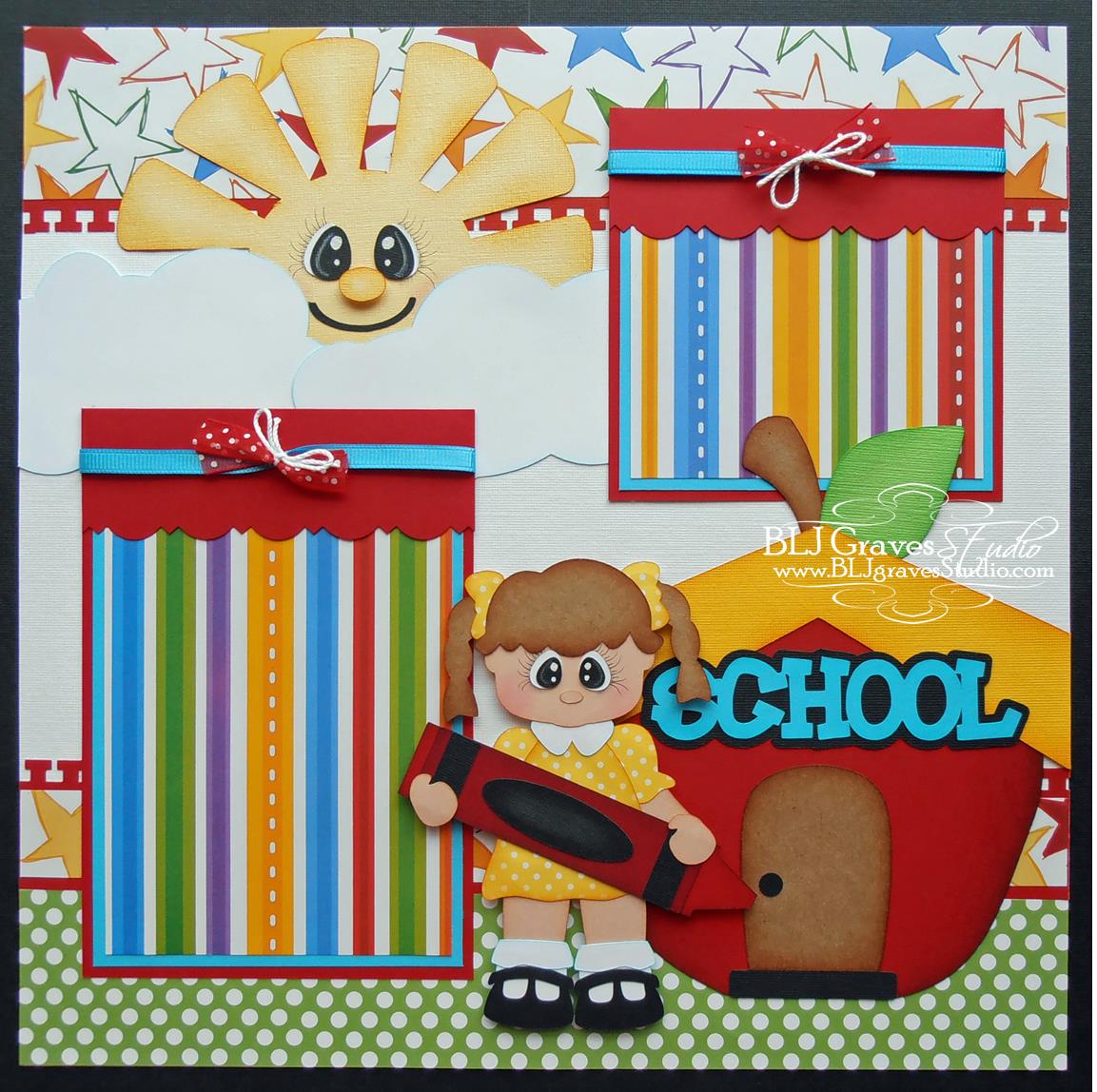 BLJ Graves Studio: School Boy & Girl Scrapbook Pages