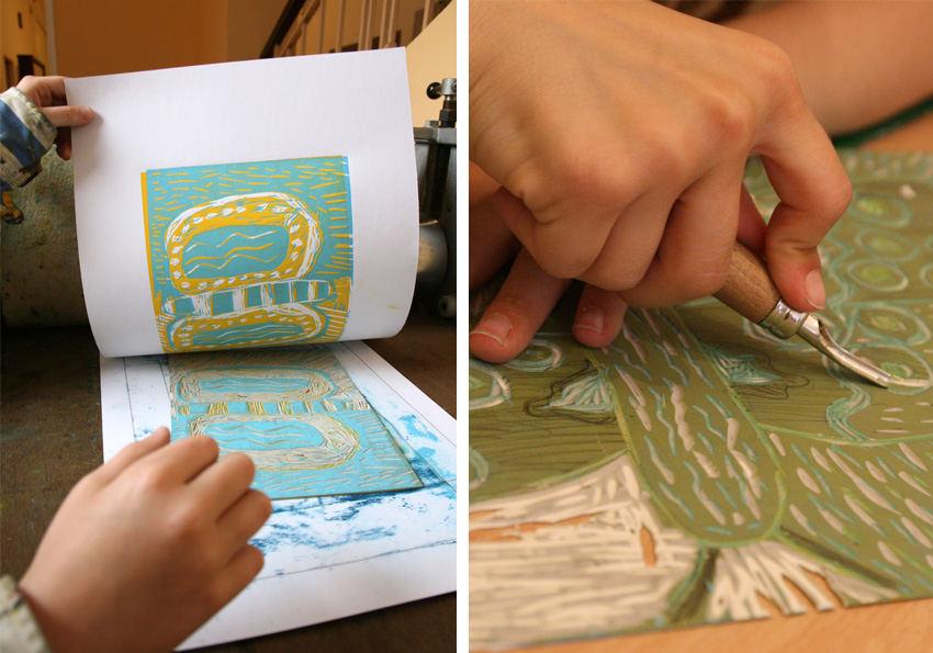 Pavla Richterová: Vícebarevný linoryt