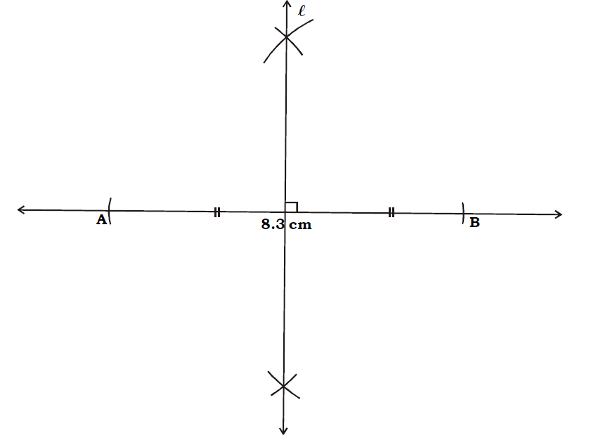 OMTEX CLASSES: Draw perpendicular bisector of seg AB of length 8.3 cm.