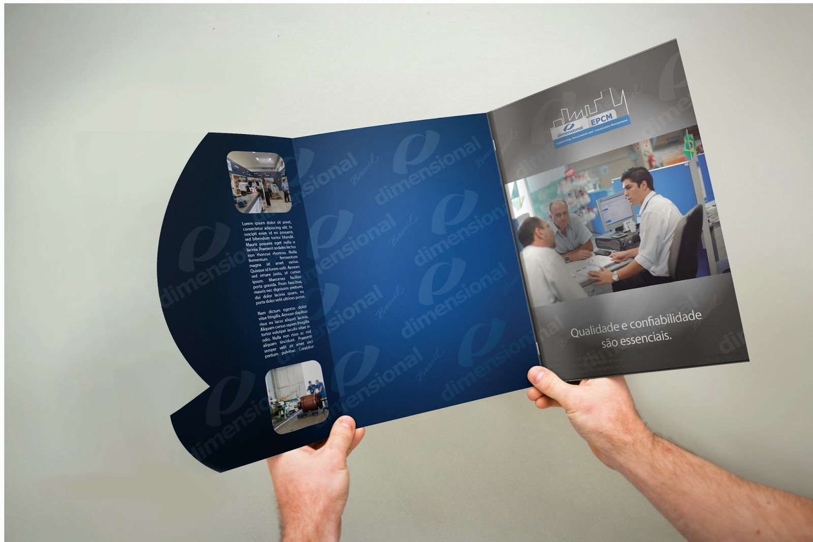 Diego Portfólio: Folder institucional Dimensional/Criação e mockup ...