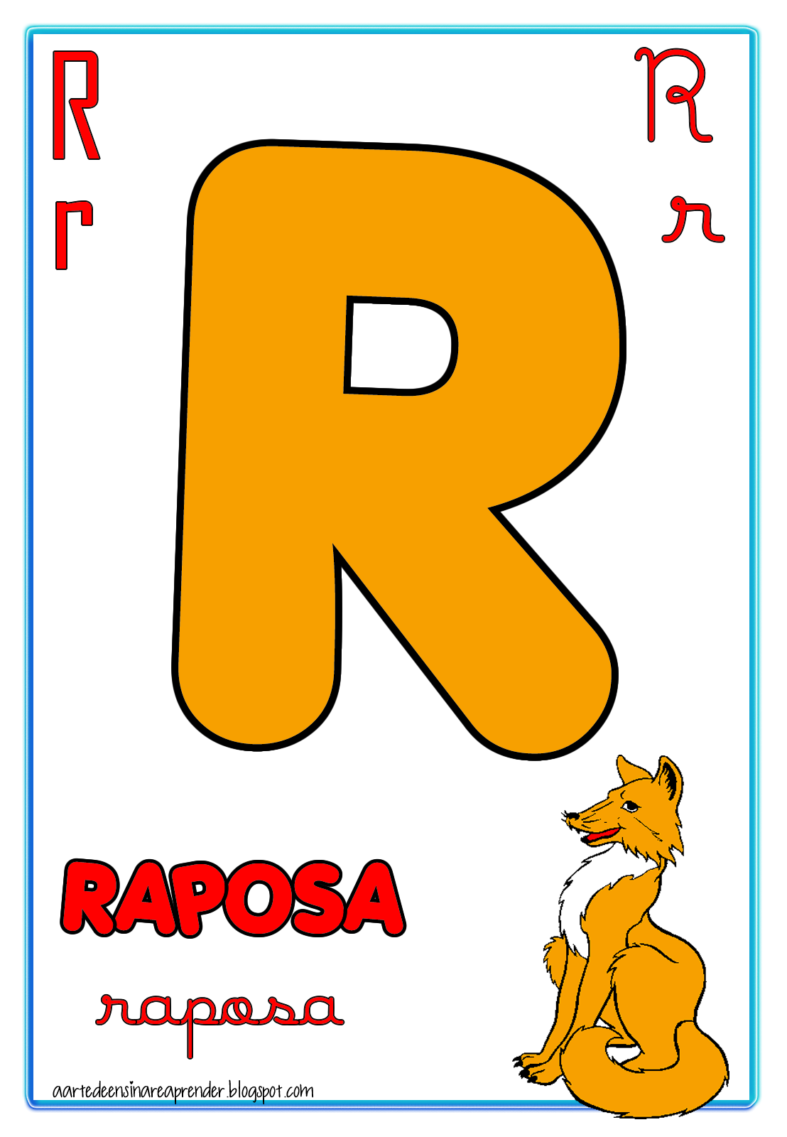 Alfabeto quatro tipos de letras - A Arte de Ensinar e Aprender