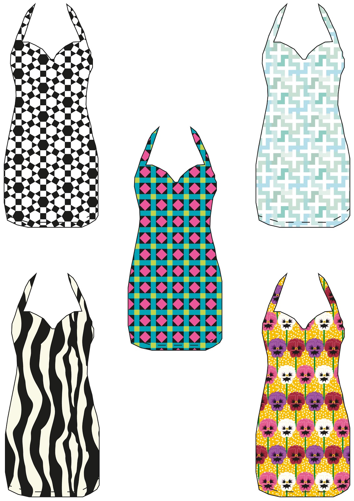 Dress outline with pattern