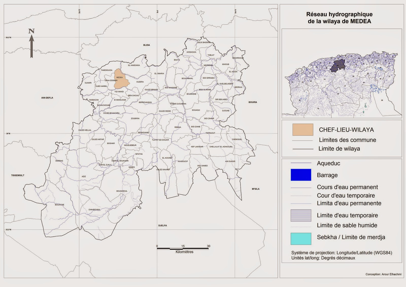 Découpage administratif de l'Algérie & Monographie: Carte du réseau ...