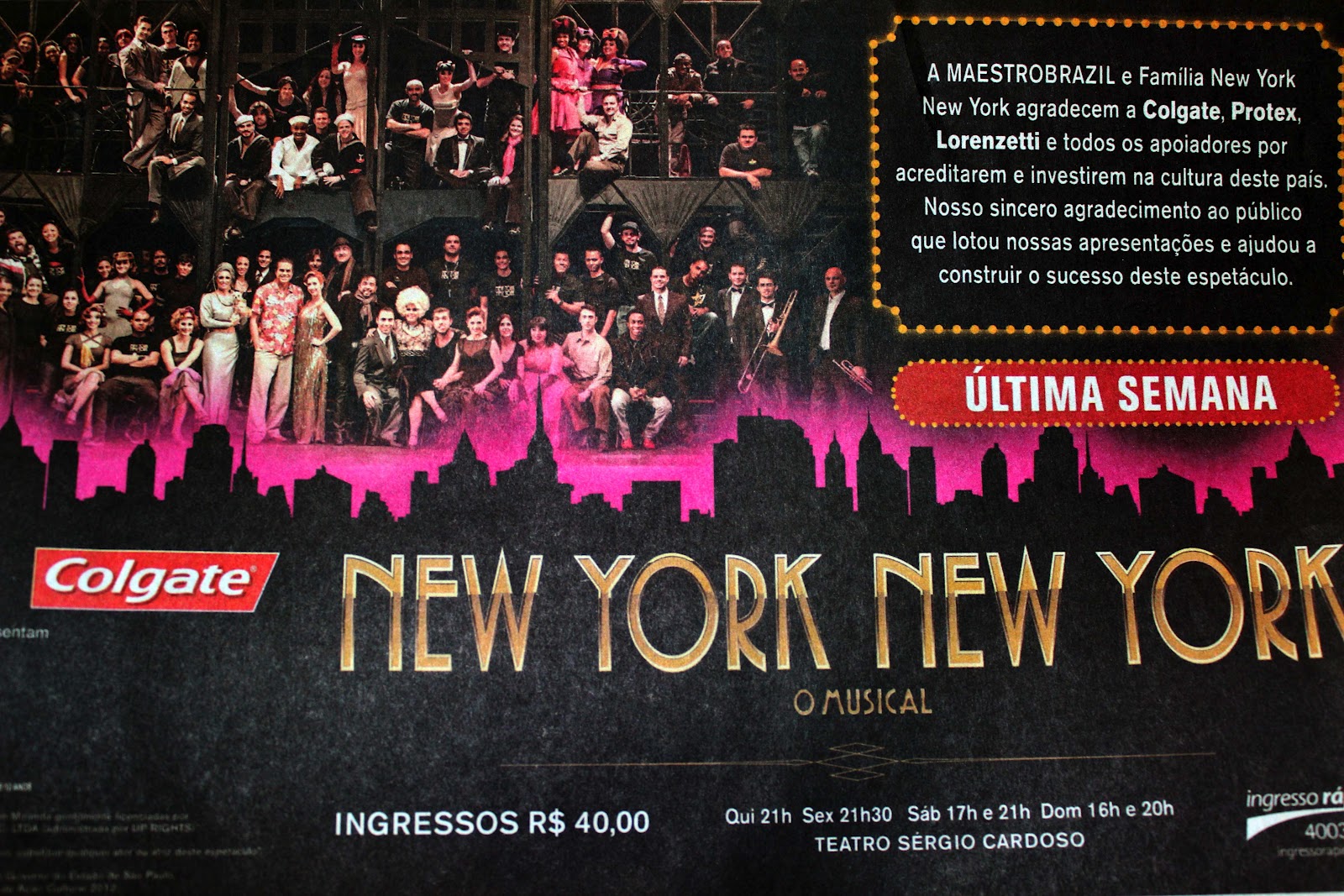 claudeteedeca: Imperdível: última semana do espetáculo New York New York!